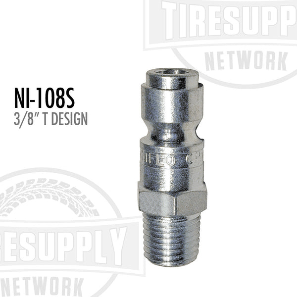 3/8″ T Design x 1/4" MNPT Male Steel Plug (NI-108S) - Tire Supply Network