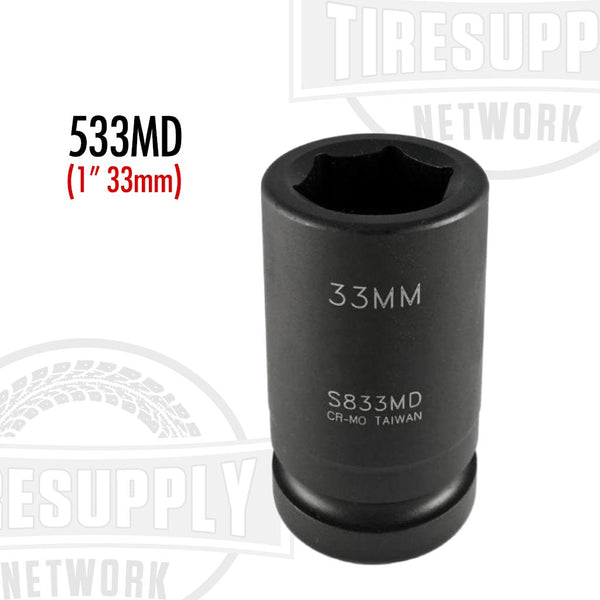 1" Drive x 33mm (Deep) Impact Socket - Tire Supply Network