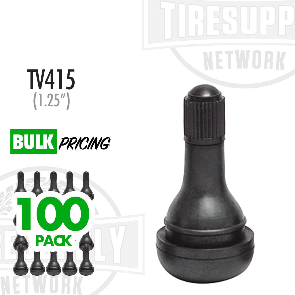 (TR415) 1.25" Rubber Snap-in Valve Stem (TV-415*) - Tire Supply Network