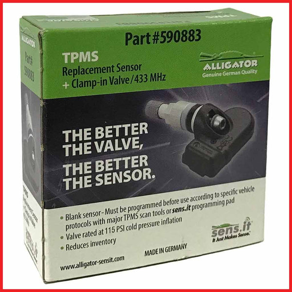 Alligator | Sens.it RS3 433MHz TPMS Sensor with Silver Clamp-In Valve ...